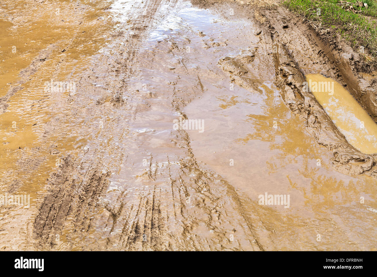 mud and puddle at dirt ground road in caucasus mountain Stock Photo - Alamy