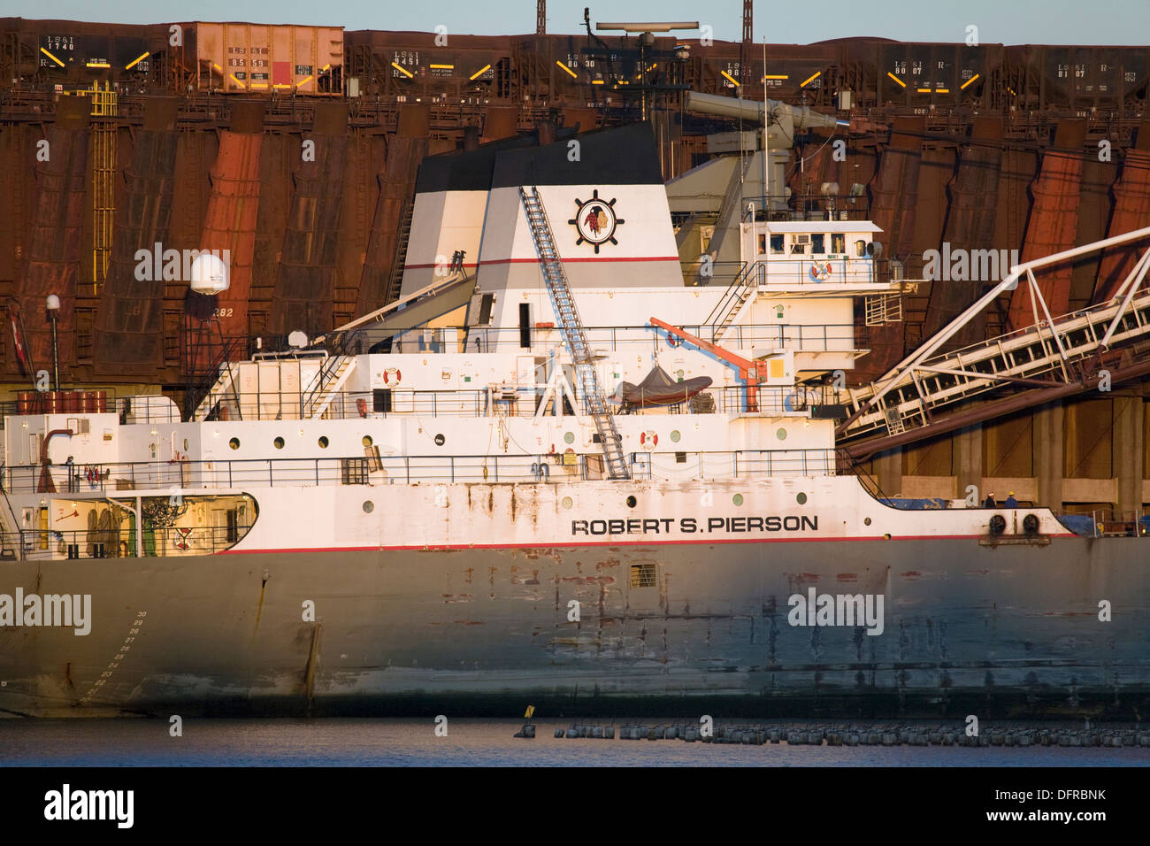 The 630-foot Robert S. Pierson along the ore loading dock as seen from ...