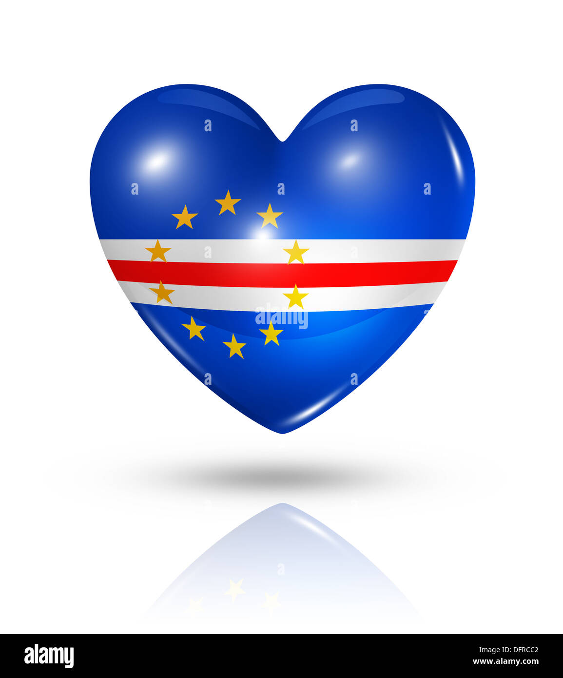 Love Cape Verde symbol. 3D heart flag icon isolated on white with ...
