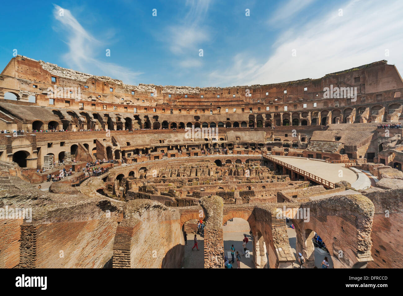 Interior view of the Colosseum, largest amphitheater in ancient Rome ...