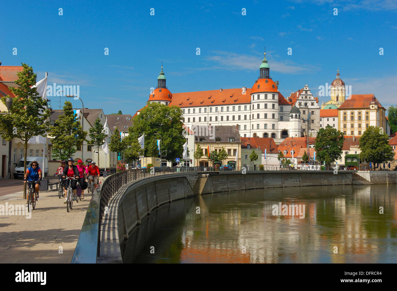 Schloss Neuburg (Neuburg Castle) and Danube River, Neuburg an der Donau ...