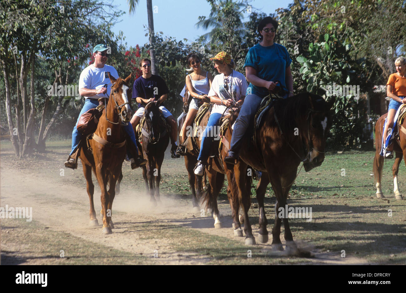 Horseback riding at Rancho Ojo de Agua, Puerto Vallarta, Mexico Stock ...