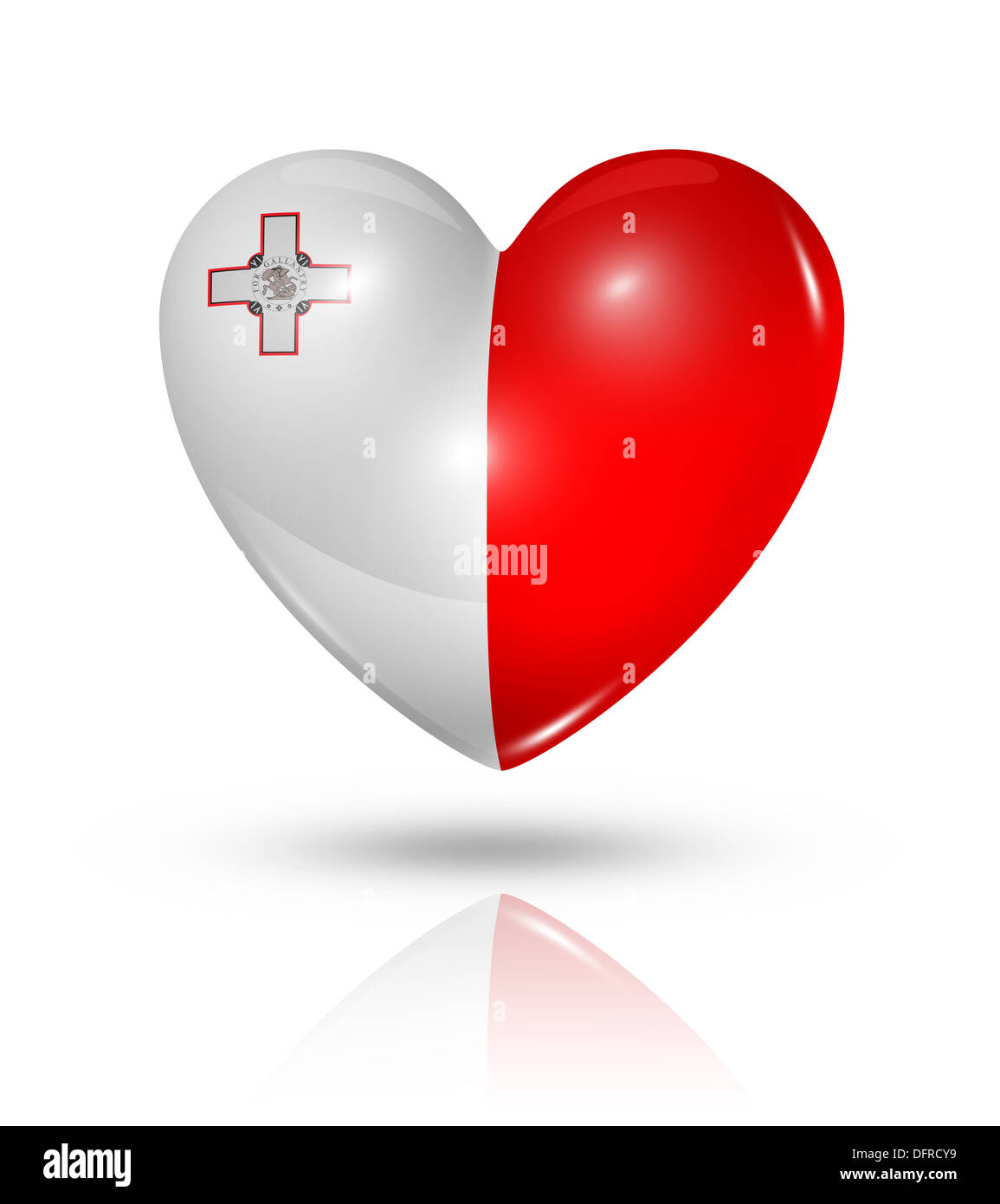 Love Malta symbol. 3D heart flag icon isolated on white with clipping ...