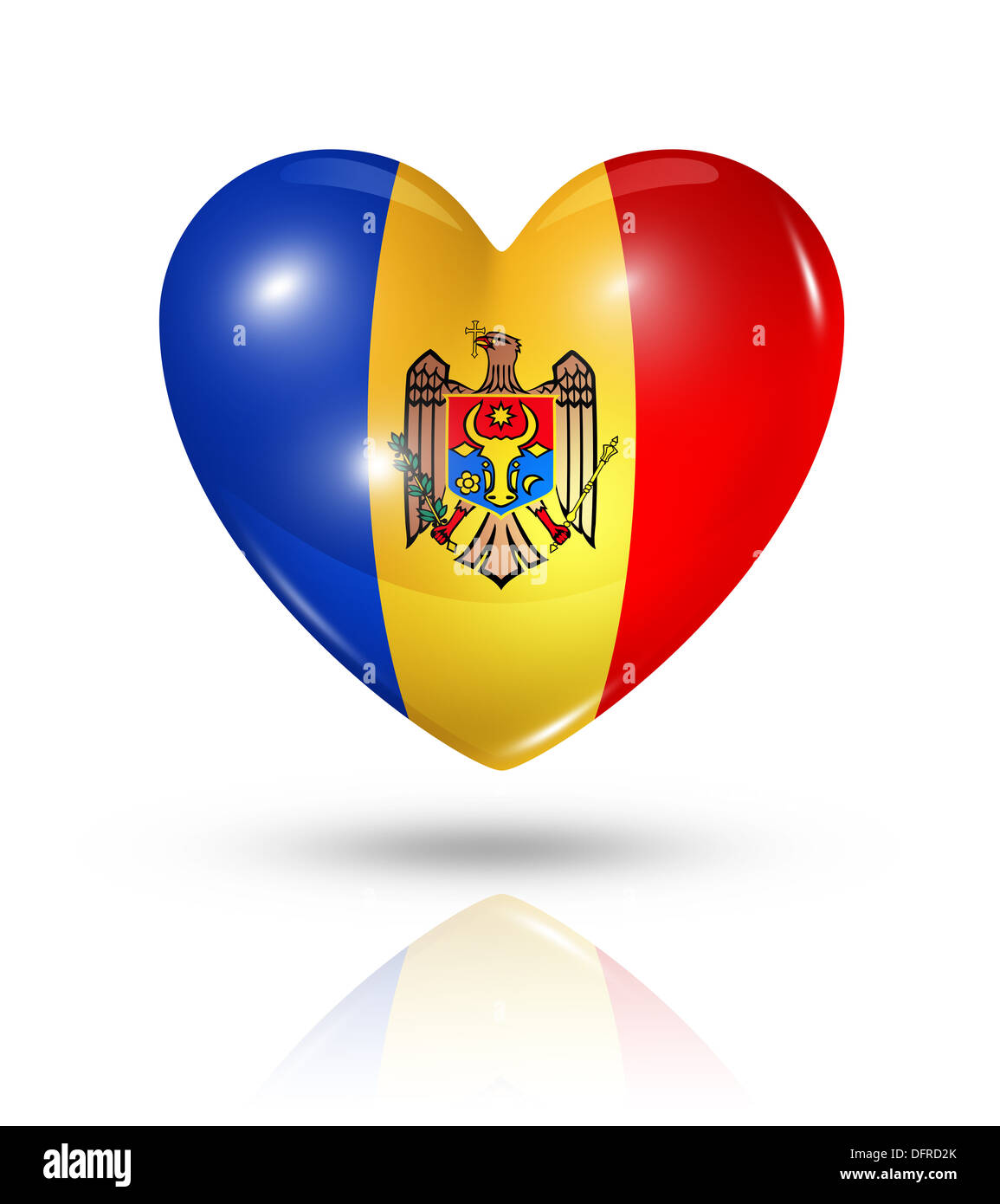 Love Moldova symbol. 3D heart flag icon isolated on white with clipping ...