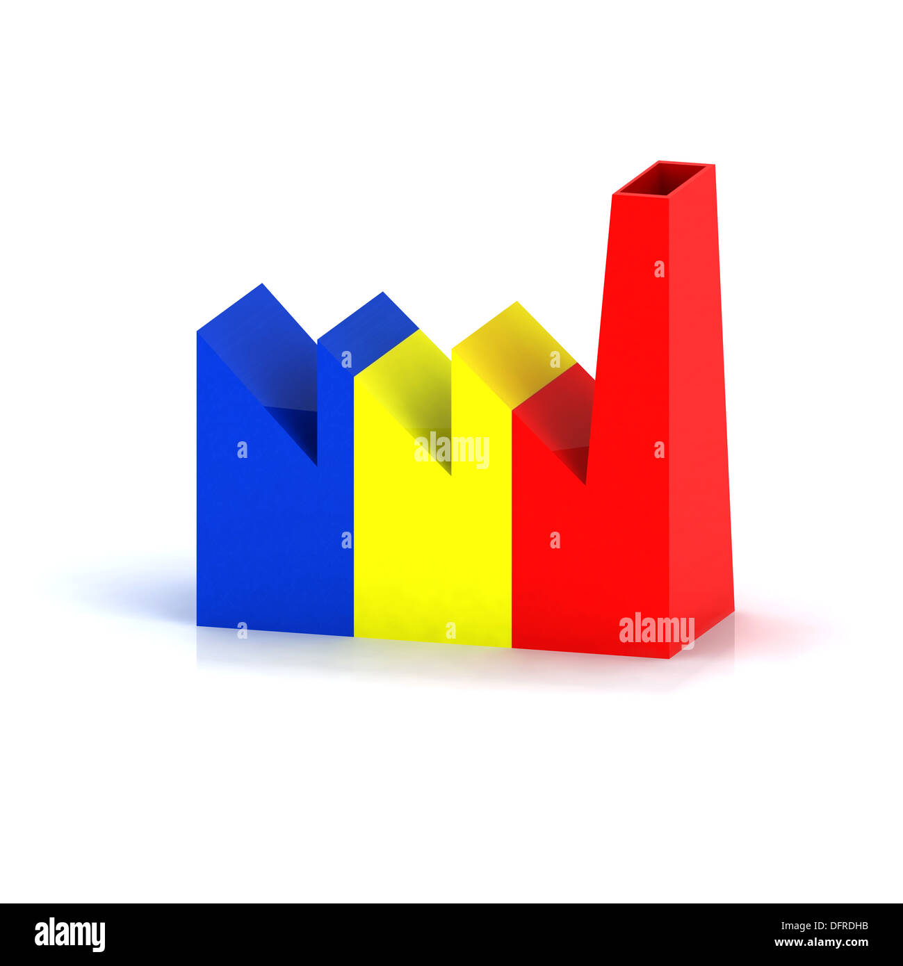 romanian factory concept, 3d illustration Stock Photo - Alamy