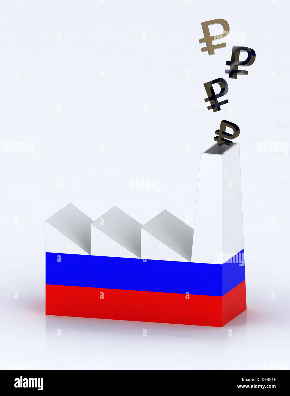 russian factory concept, 3d illustration Stock Photo - Alamy