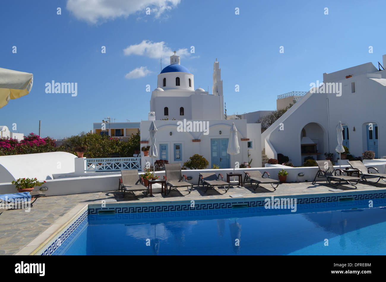 Greek island swimming pool hi-res stock photography and images - Alamy