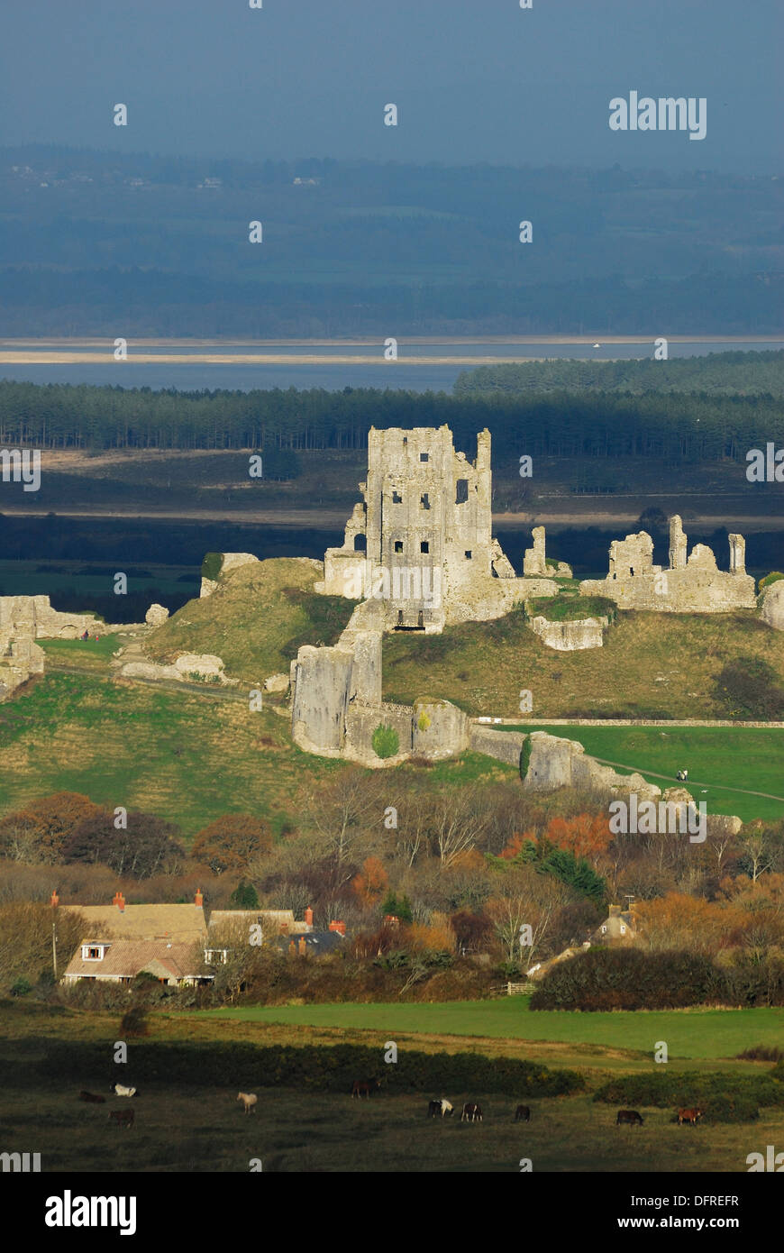 A view of corfe castle hi-res stock photography and images - Alamy