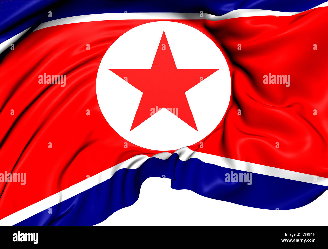 Dprk flag 3d illustration hi-res stock photography and images - Alamy
