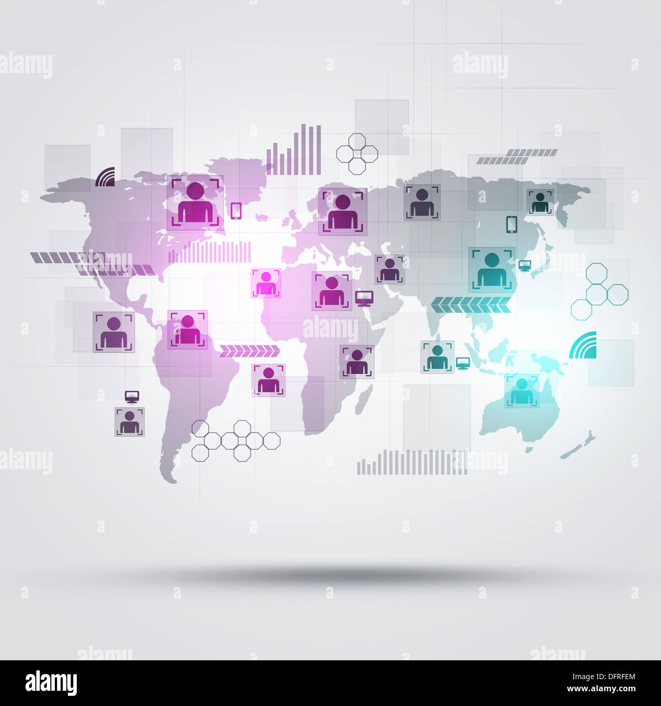 people global connections concept business black and background Stock ...