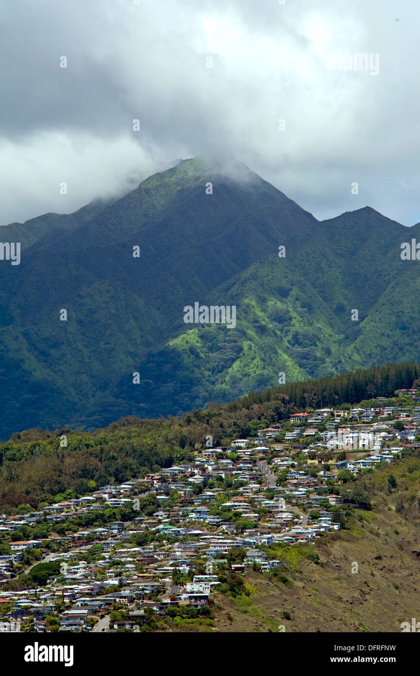 View of Honolulu suburbs from Diamond Head mountain Stock Photo - Alamy
