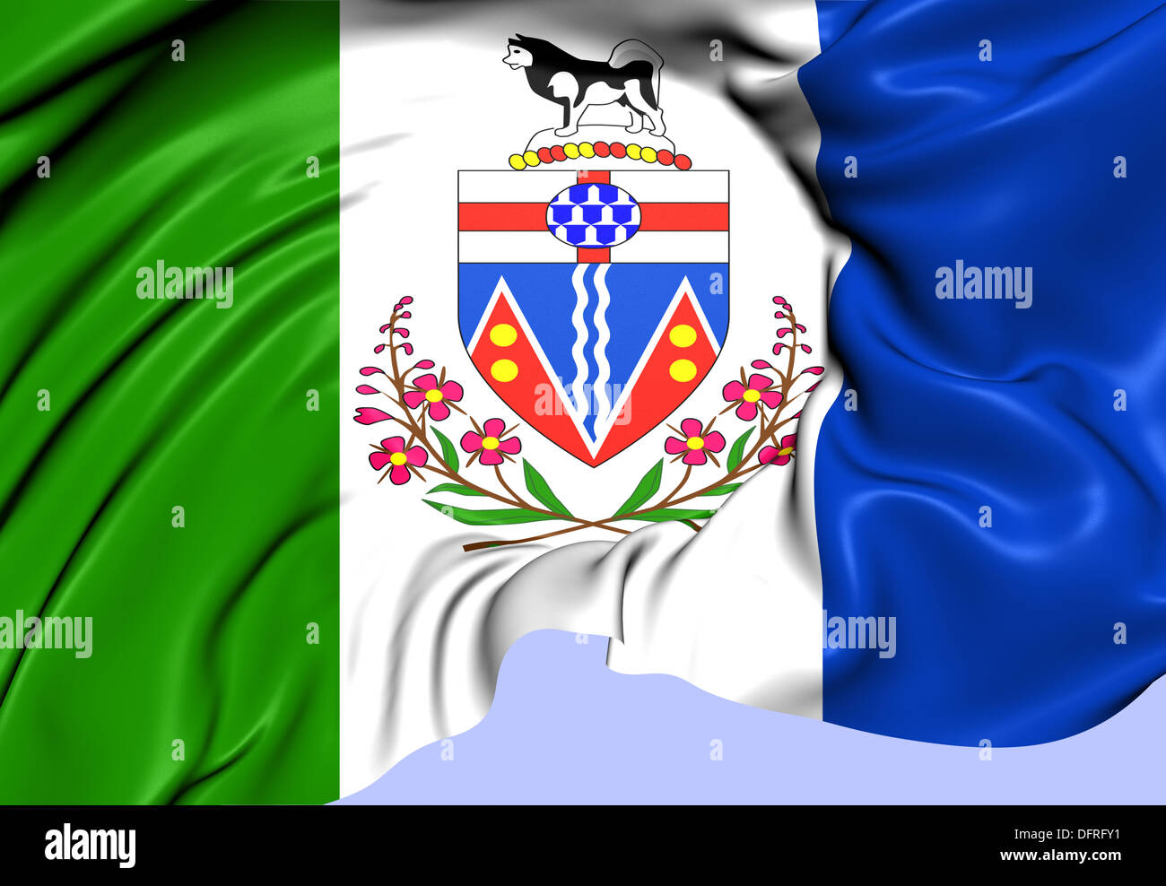Flag of Yukon, Canada. Close Up Stock Photo - Alamy