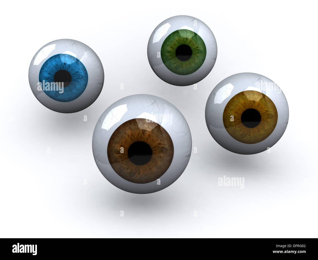 four eyeball with different colors, 3d illustration Stock Photo - Alamy