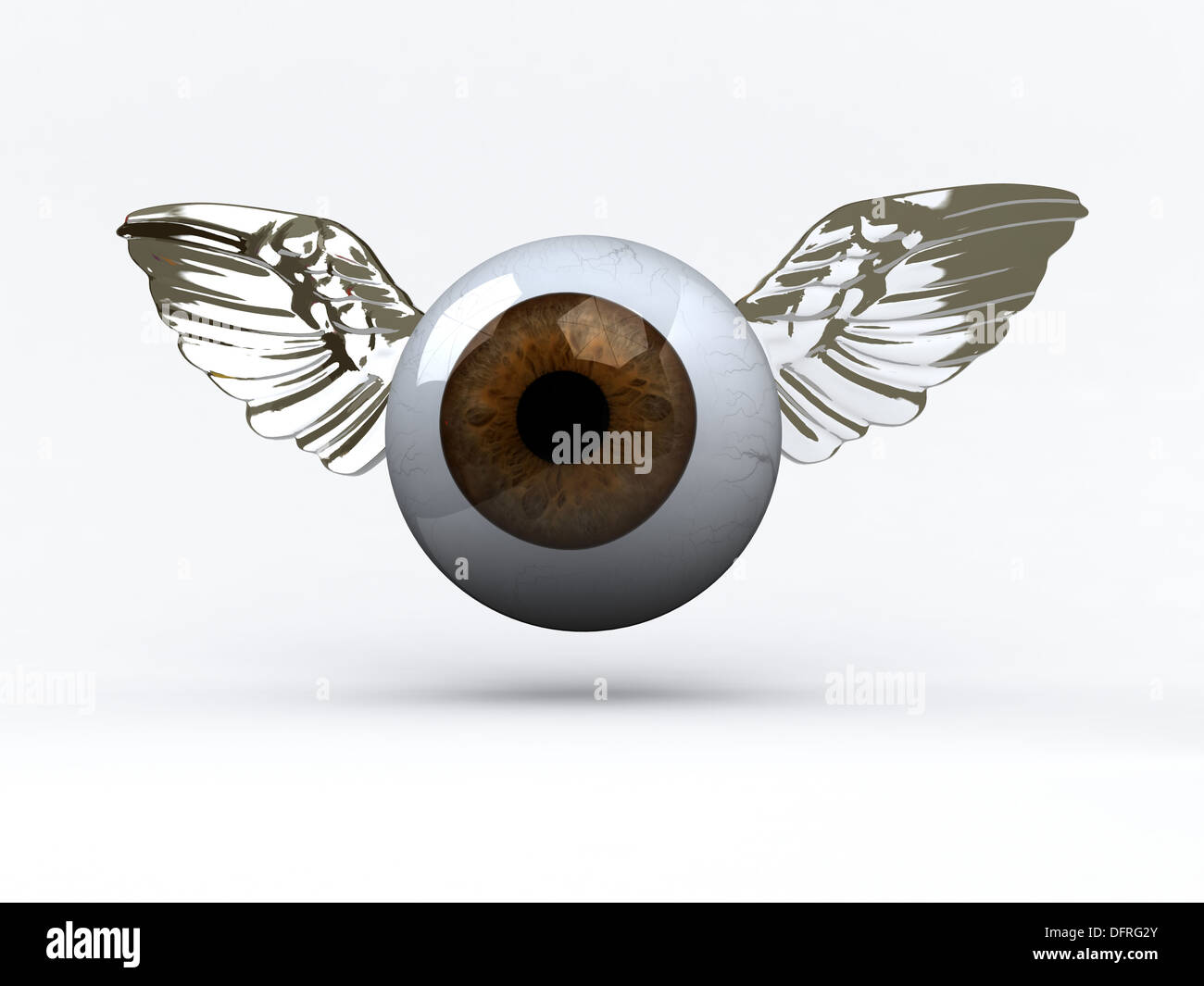 eye with wings that fly, 3d illustration Stock Photo - Alamy