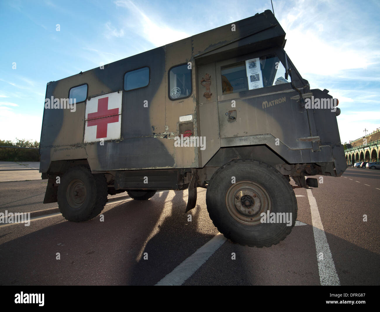 Ex-army Land Rover lorry at a rally in Brighton Stock Photo - Alamy