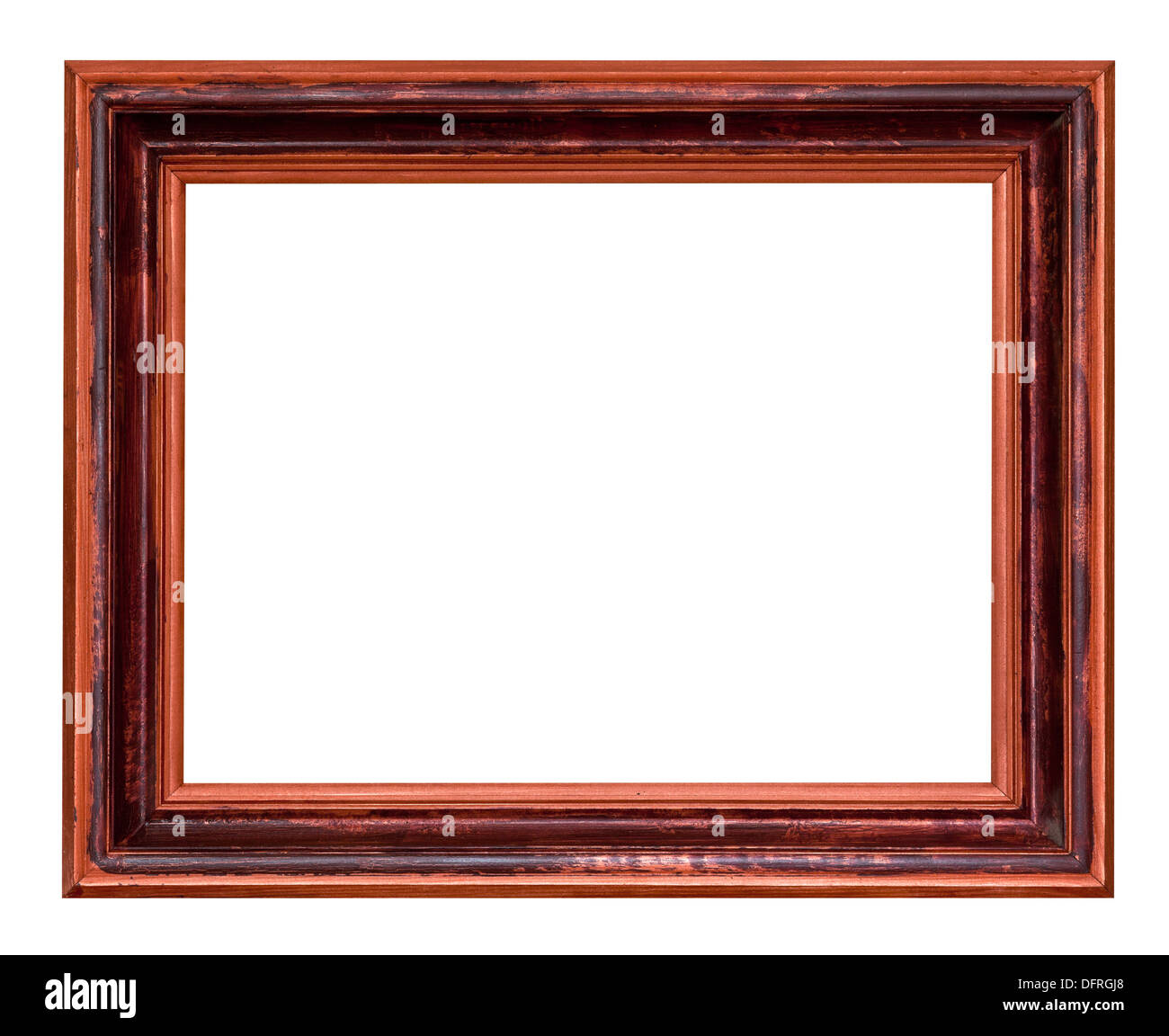 wide wooden dark brown picture frame isolated on white background Stock ...