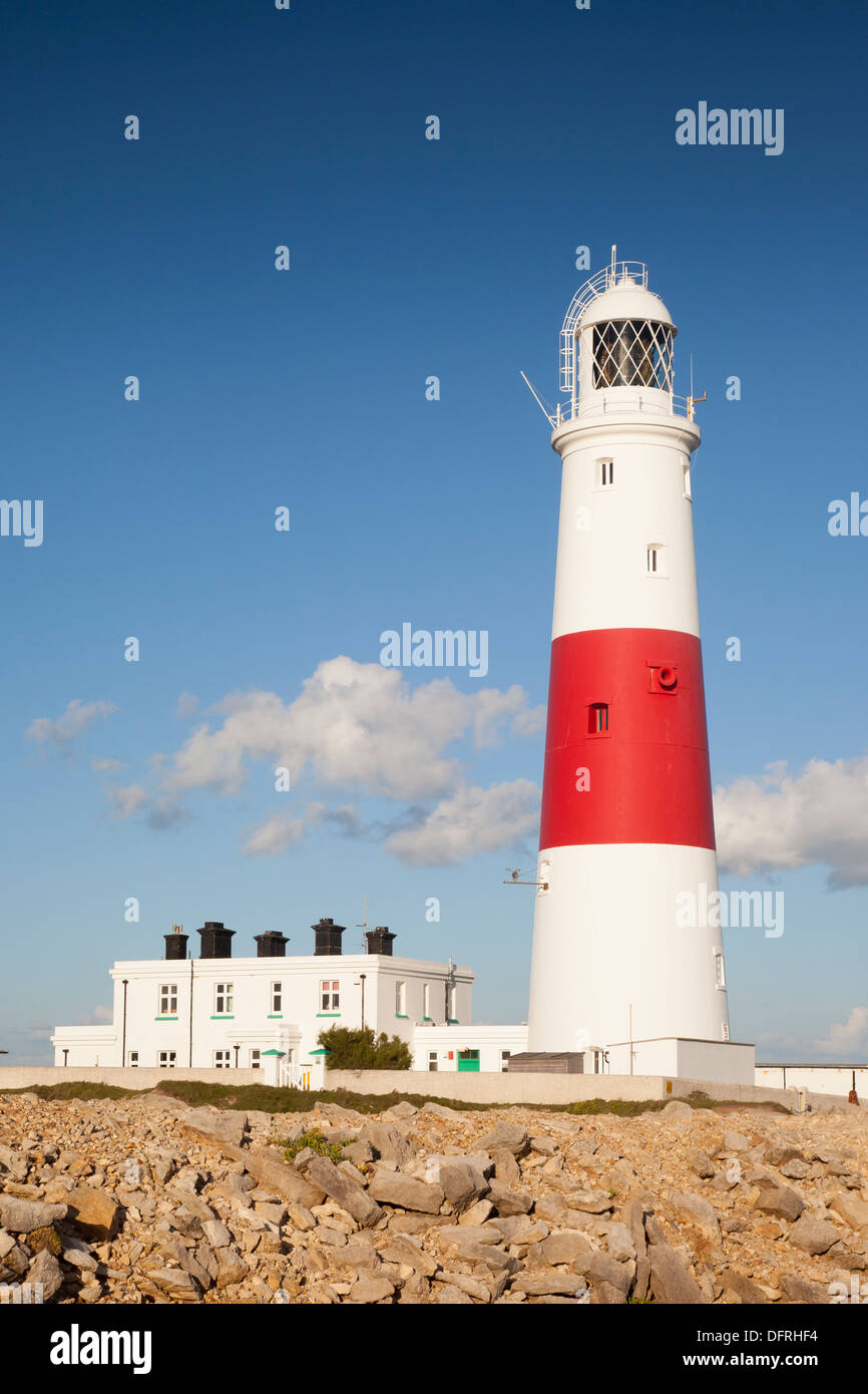 The distinctive lighthouse at Portland Bill Stock Photo - Alamy