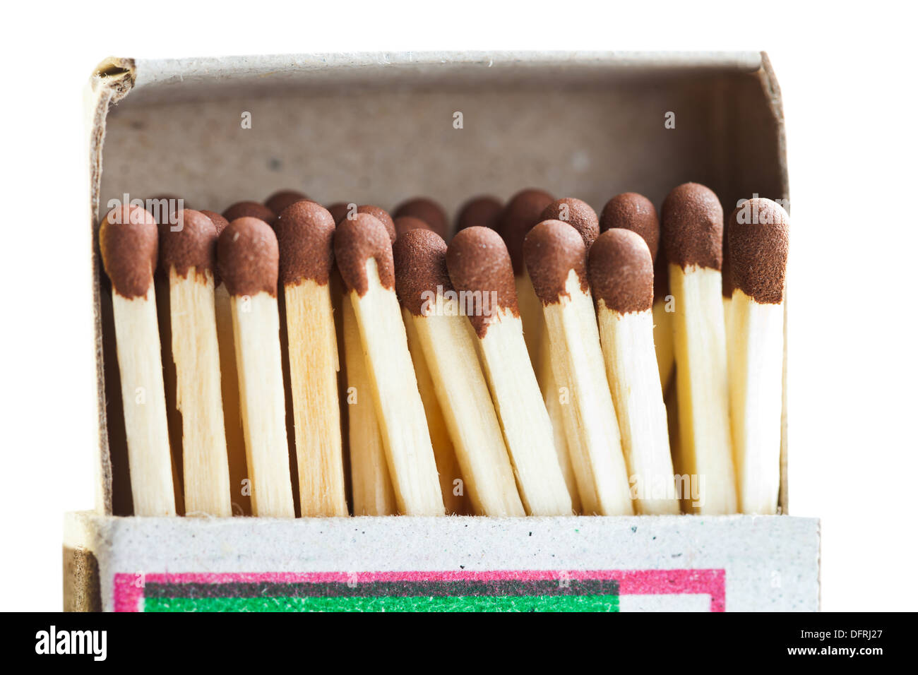 match heads in cardboard matchbox close up Stock Photo - Alamy