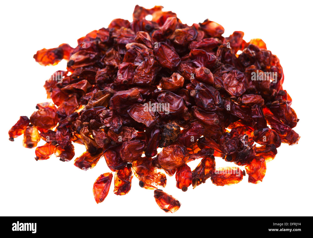 pile of red barberries spices isolated on white background Stock Photo ...