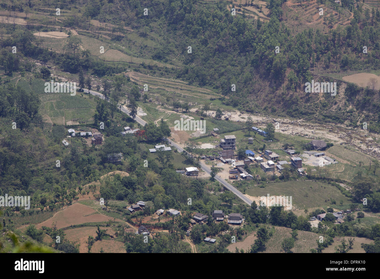 Village in the valley, Nepal Stock Photo - Alamy