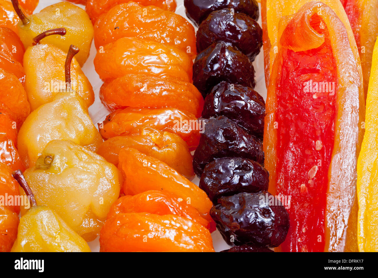 armenian sugared sweet fruits close up Stock Photo - Alamy