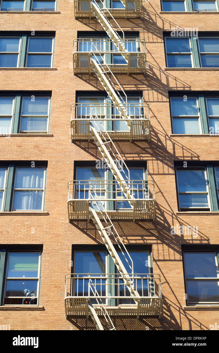 Typical american fire escape ladder hi-res stock photography and images ...
