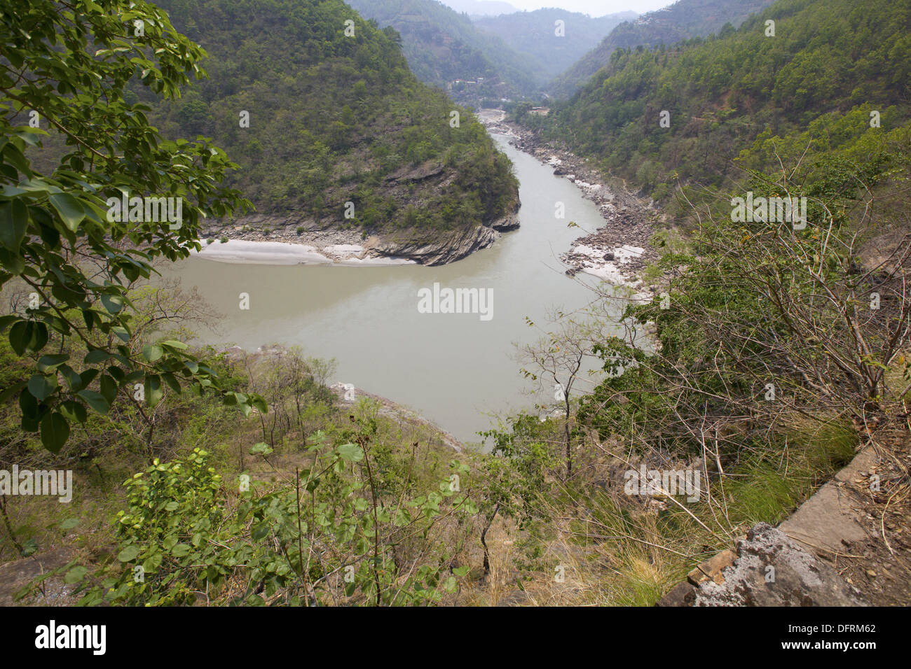 A view of Gandaki river valley, Nepal Stock Photo - Alamy