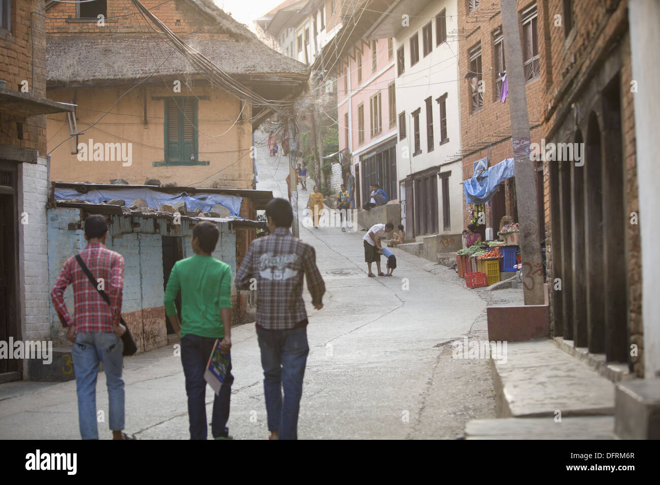 A village street scene in Nepal Stock Photo - Alamy