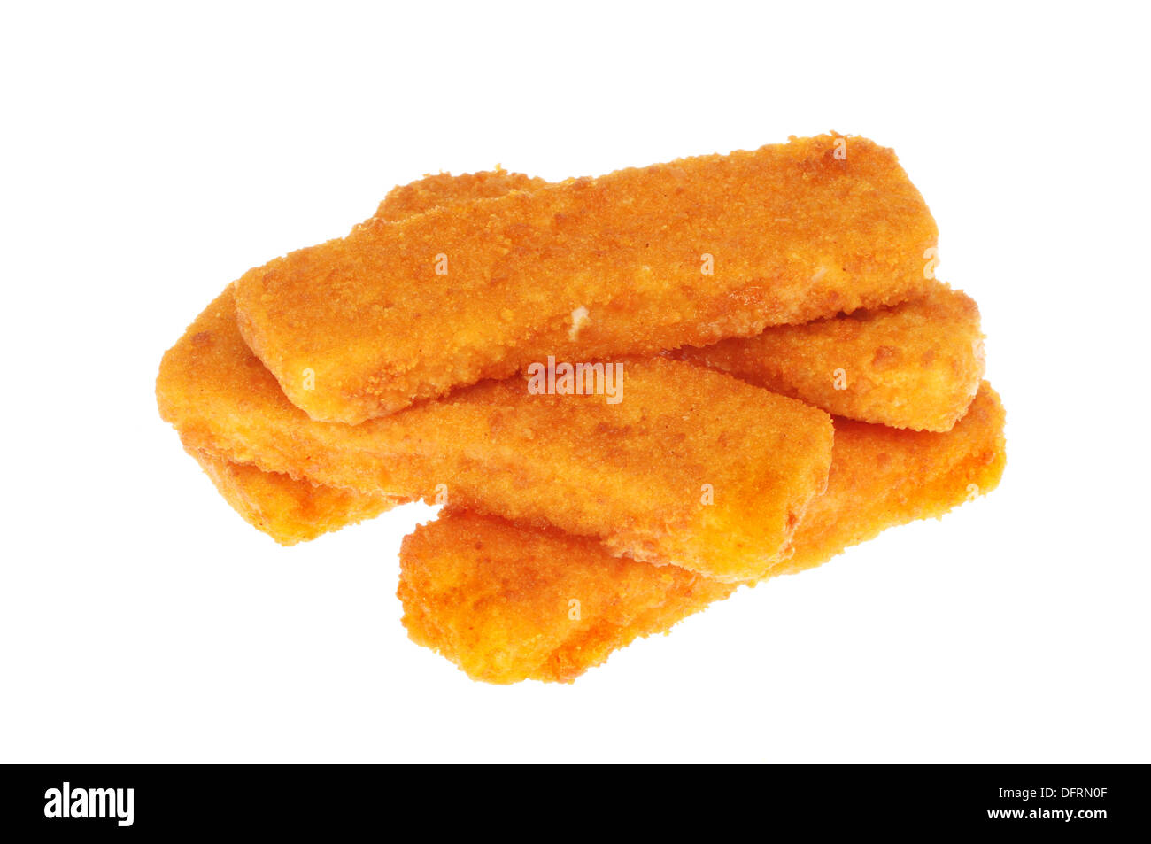 Fish fingers isolated against white Stock Photo - Alamy