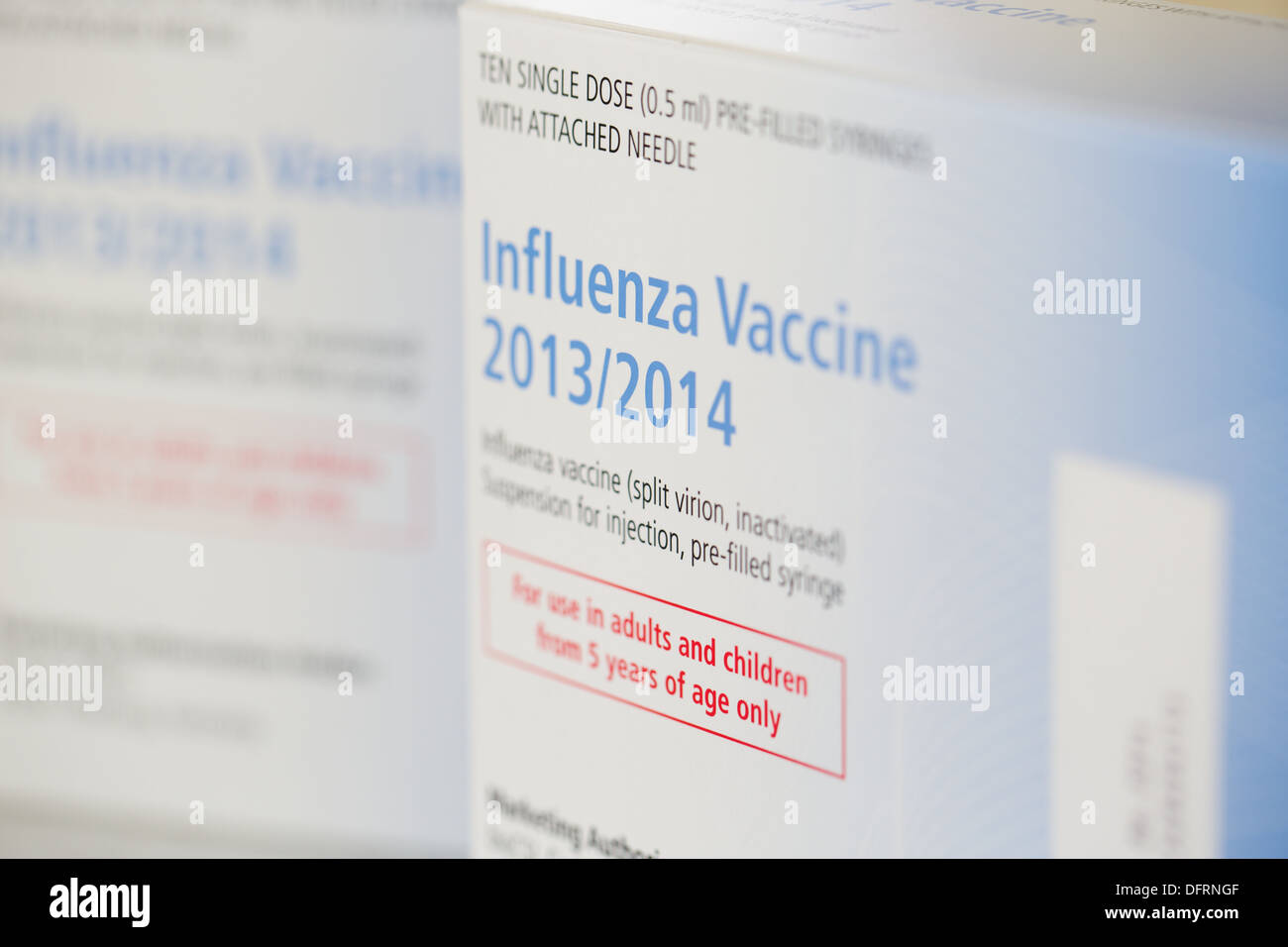 Flu vaccine 2013/2014 packaging packs and syringes for winter flu jab ...