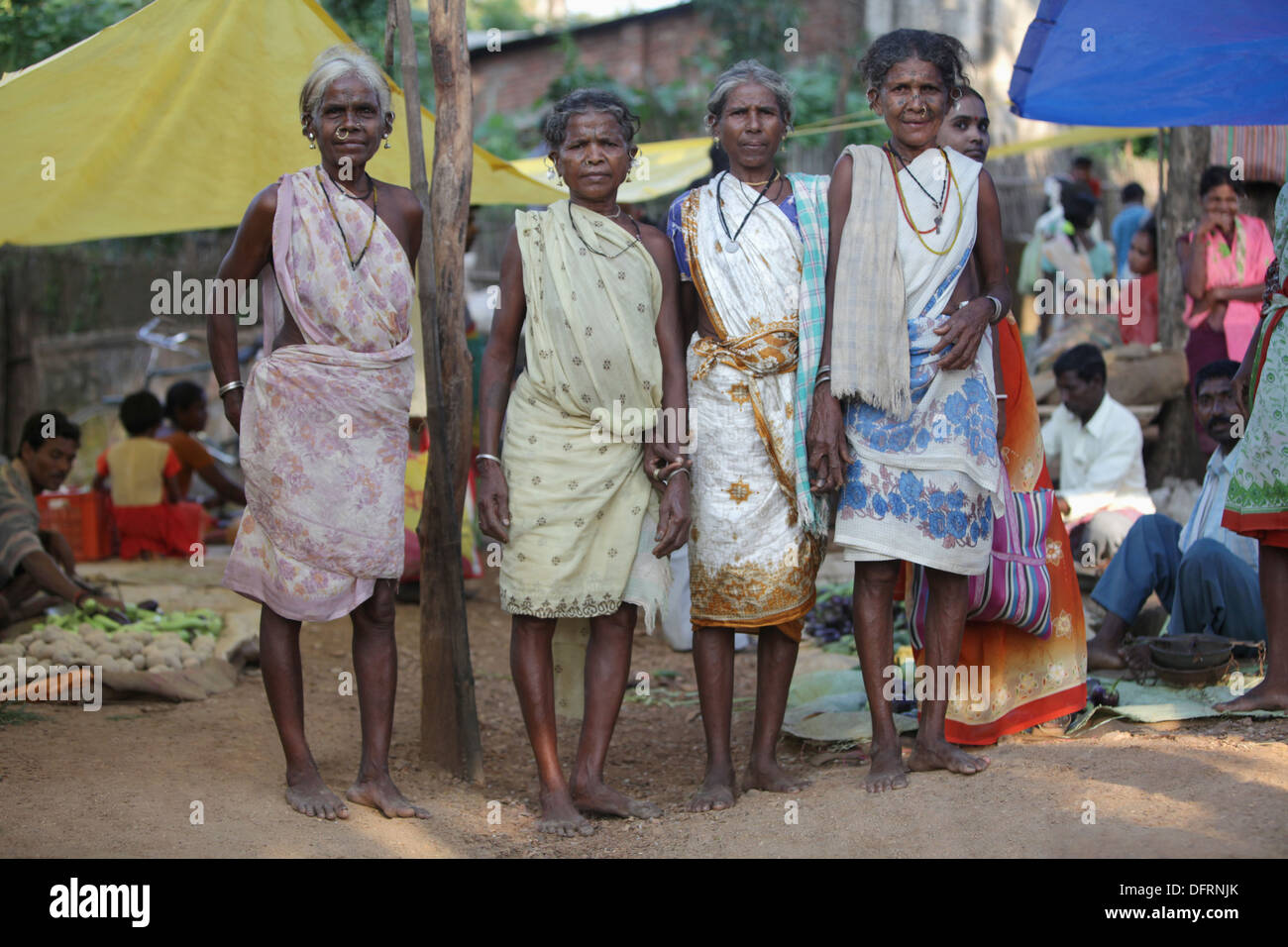 Four Madia tribe women, Bhamragad, Maharashtra, India Stock Photo - Alamy