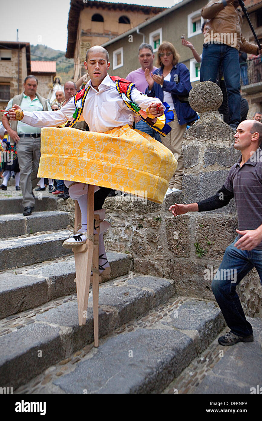 'Danza de los Zancos' folk dance, Anguiano, La Rioja, Spain Stock Photo ...