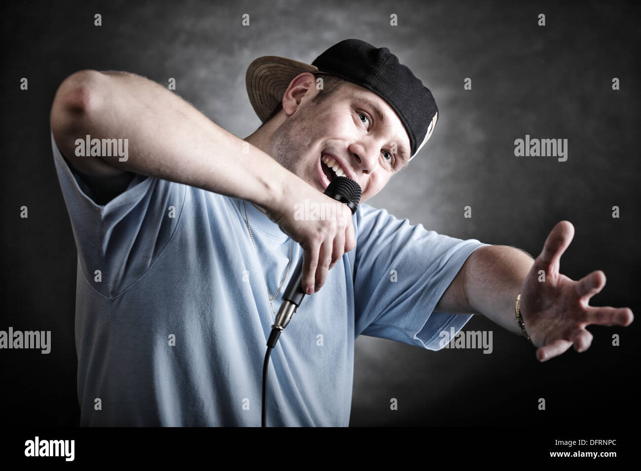 Rapper attitude rap singer hip Hop Dancer performing. Young man with ...