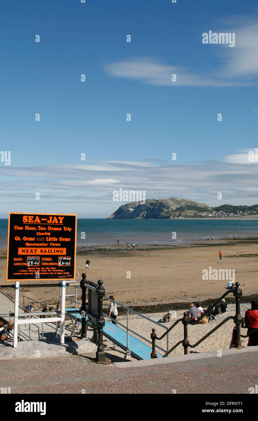 Beach and Little Orme Llandudno Conwy Wales UK Stock Photo - Alamy