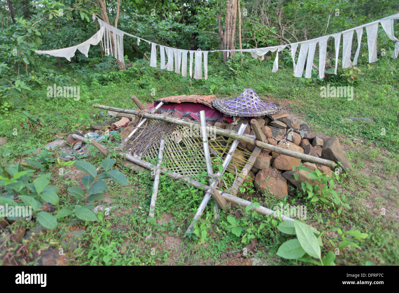 Burial place of Madia tribe, Bhamragad, Maharashtra, India Stock Photo ...