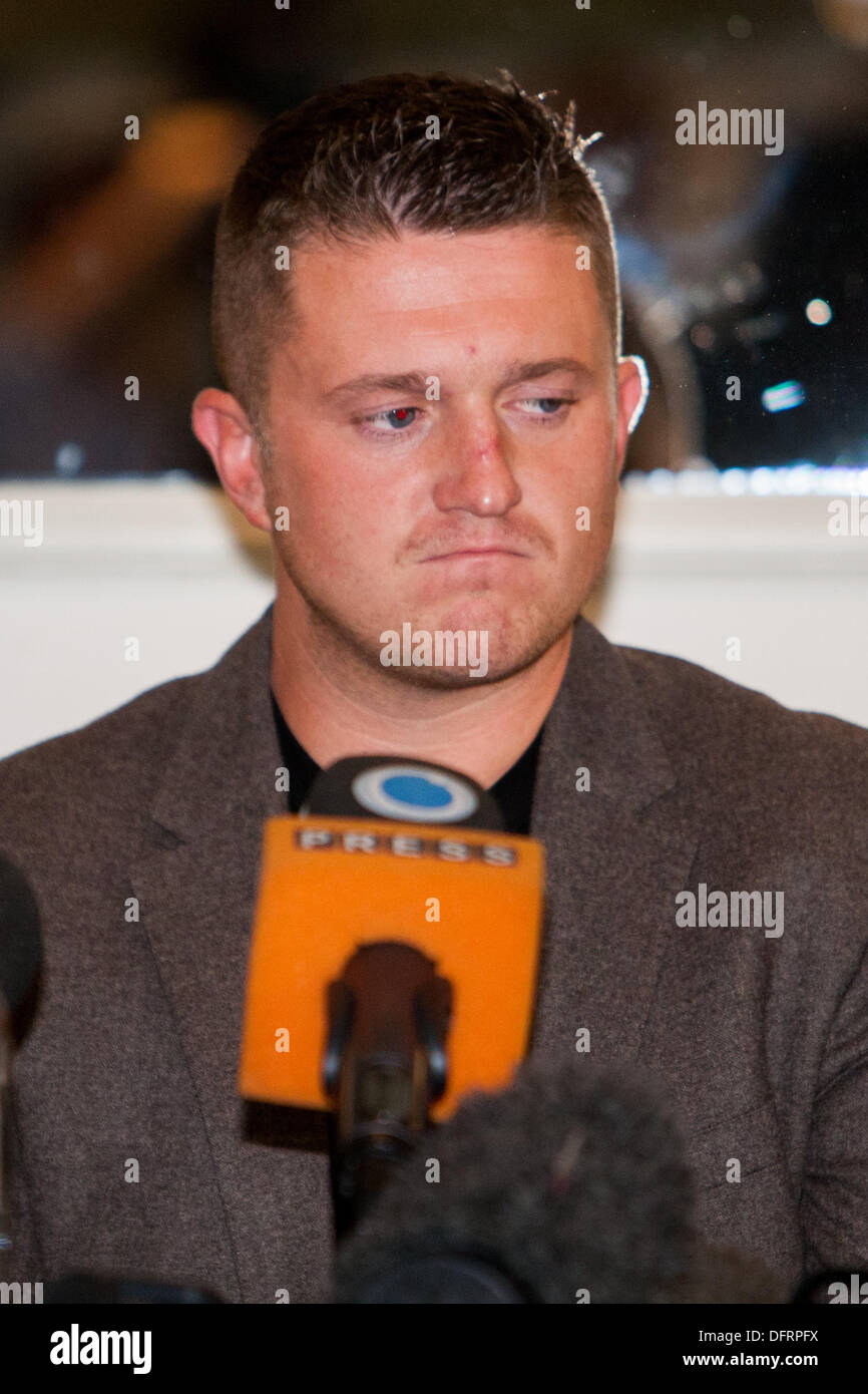 London, UK. 08th Oct, 2013. Stephen Yaxley-Lennon, AKA Tommy Robinson ...