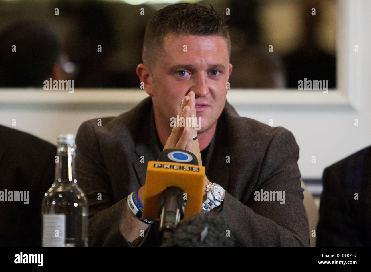 London, UK. 08th Oct, 2013. Stephen Yaxley-Lennon, AKA Tommy Robinson ...