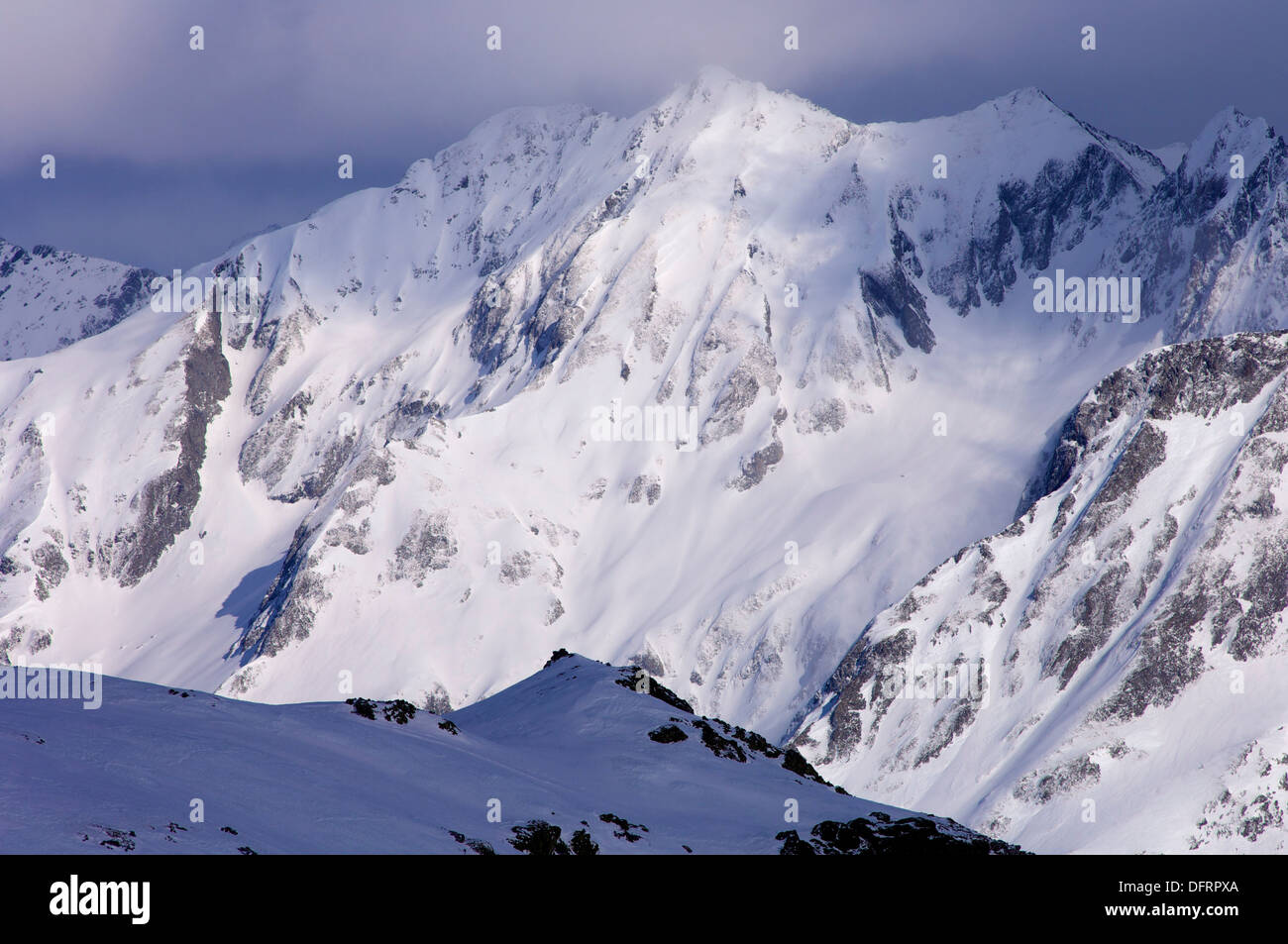 view of snowy mountains in French Pyrenees, France Stock Photo - Alamy