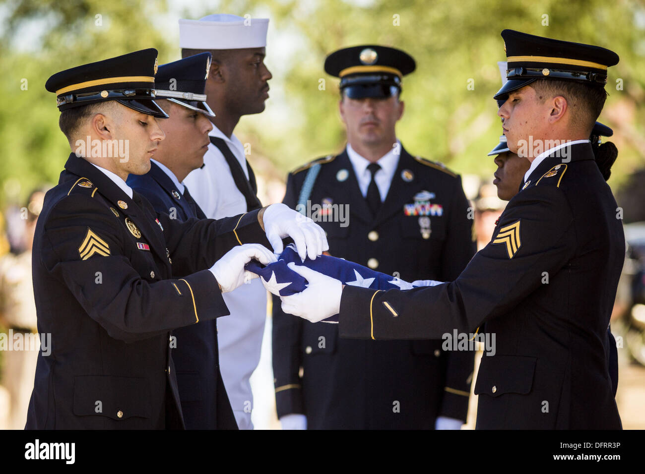 Honor guard members fold hi-res stock photography and images - Alamy