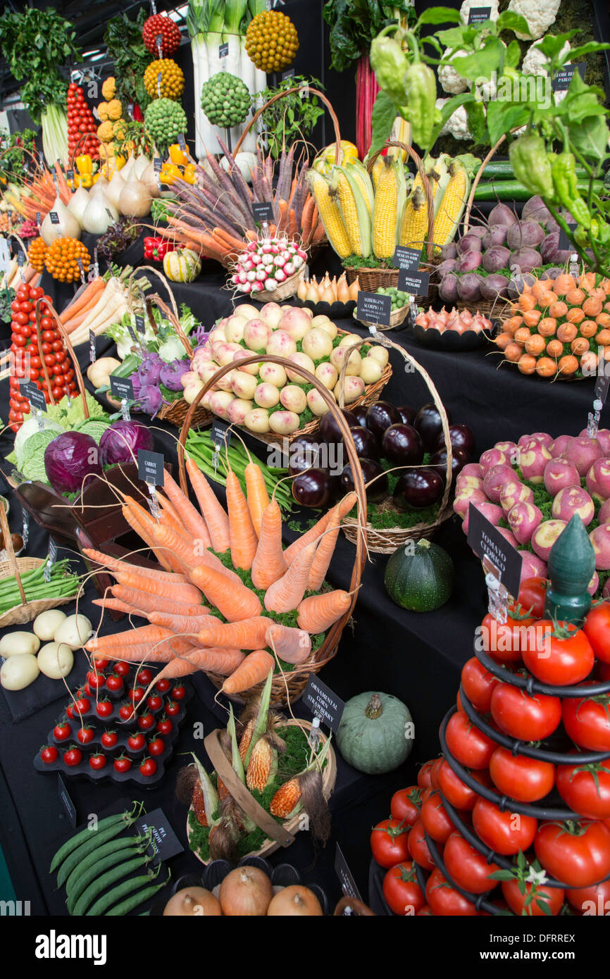 Vegetables on display at the Three Counties Autumn Show at Malvern ...