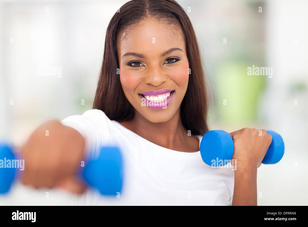portrait of pretty African woman working out Stock Photo - Alamy