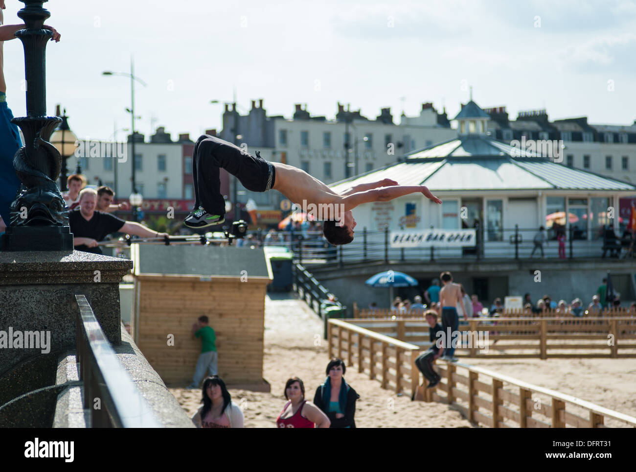 Man doing somersault jumping off hi-res stock photography and images ...