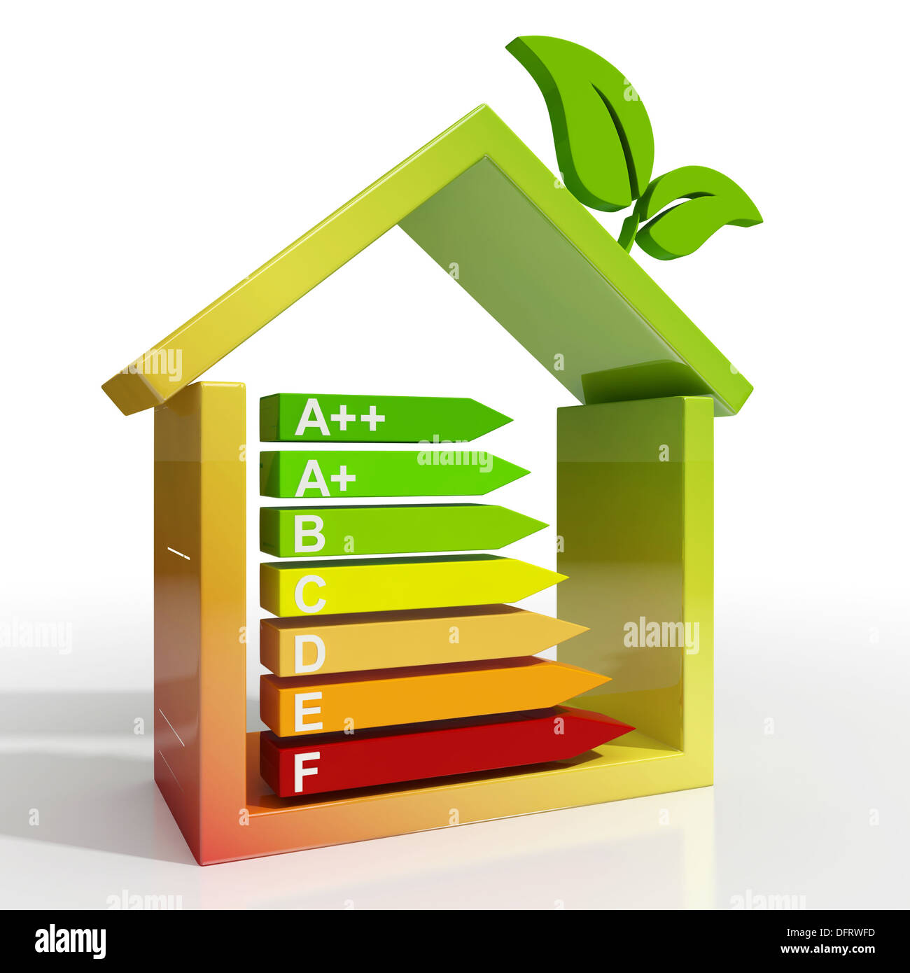 Energy Efficiency Rating Icon Showing Green Housing Stock Photo - Alamy