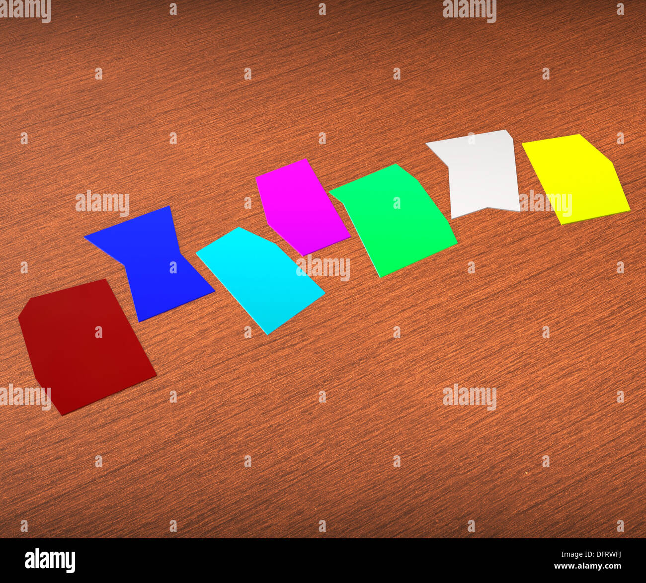 Seven Blank Paper Slips Showing Copyspace For 7 Letter Word Stock Photo ...