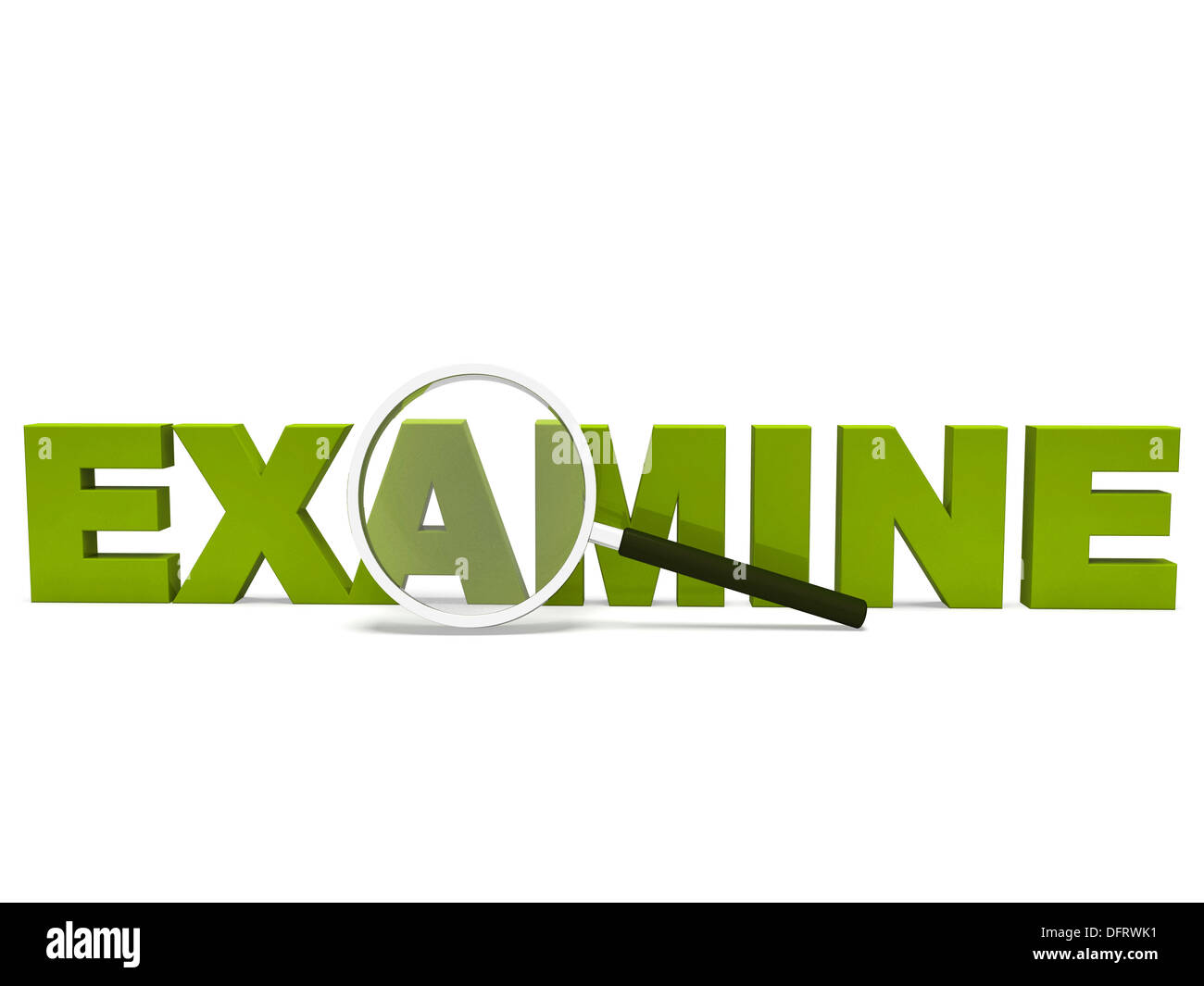 Examine Word Showing Examination Examining And Checking Stock Photo - Alamy