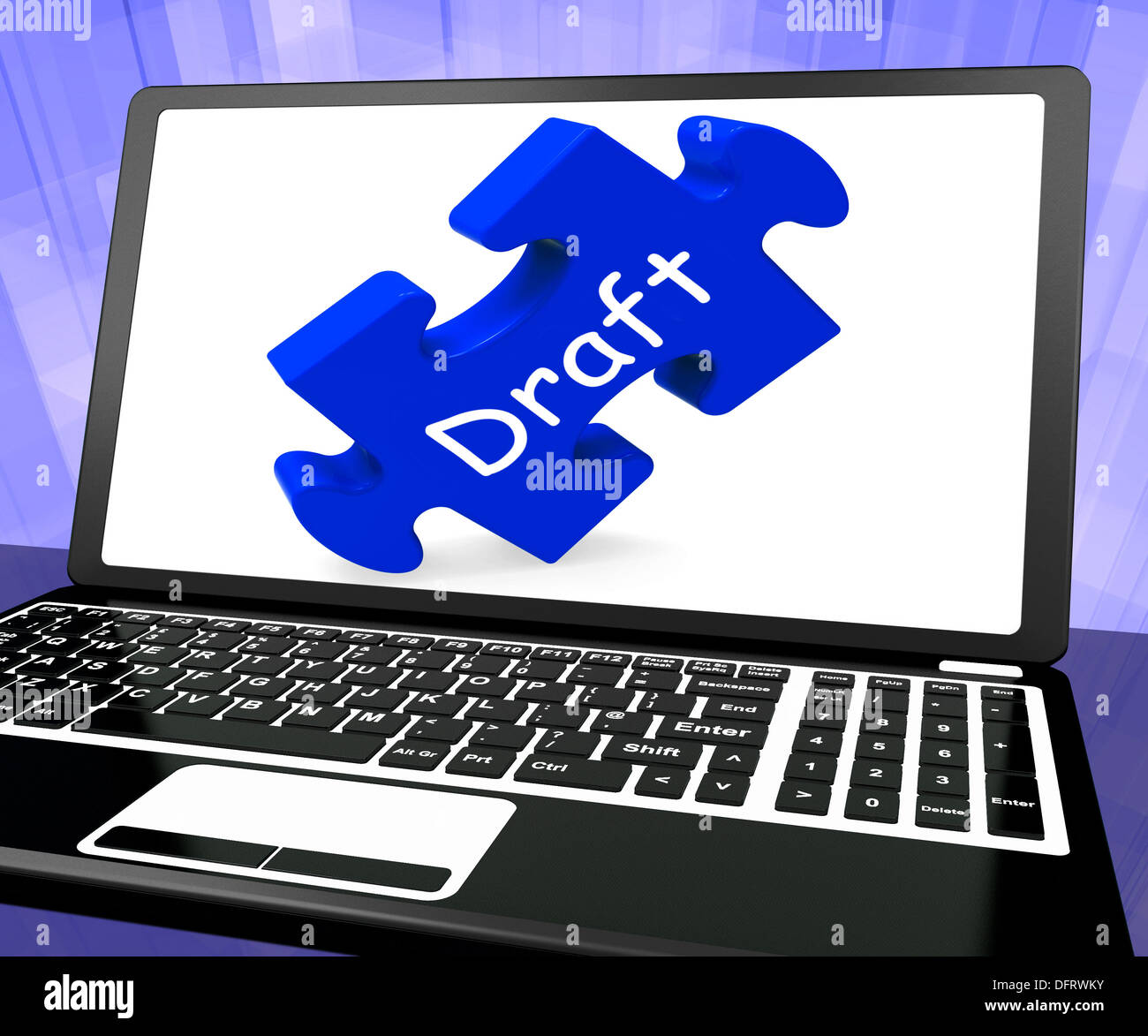 Draft Laptop Showing Online Outline Document Or Letter Email Stock ...