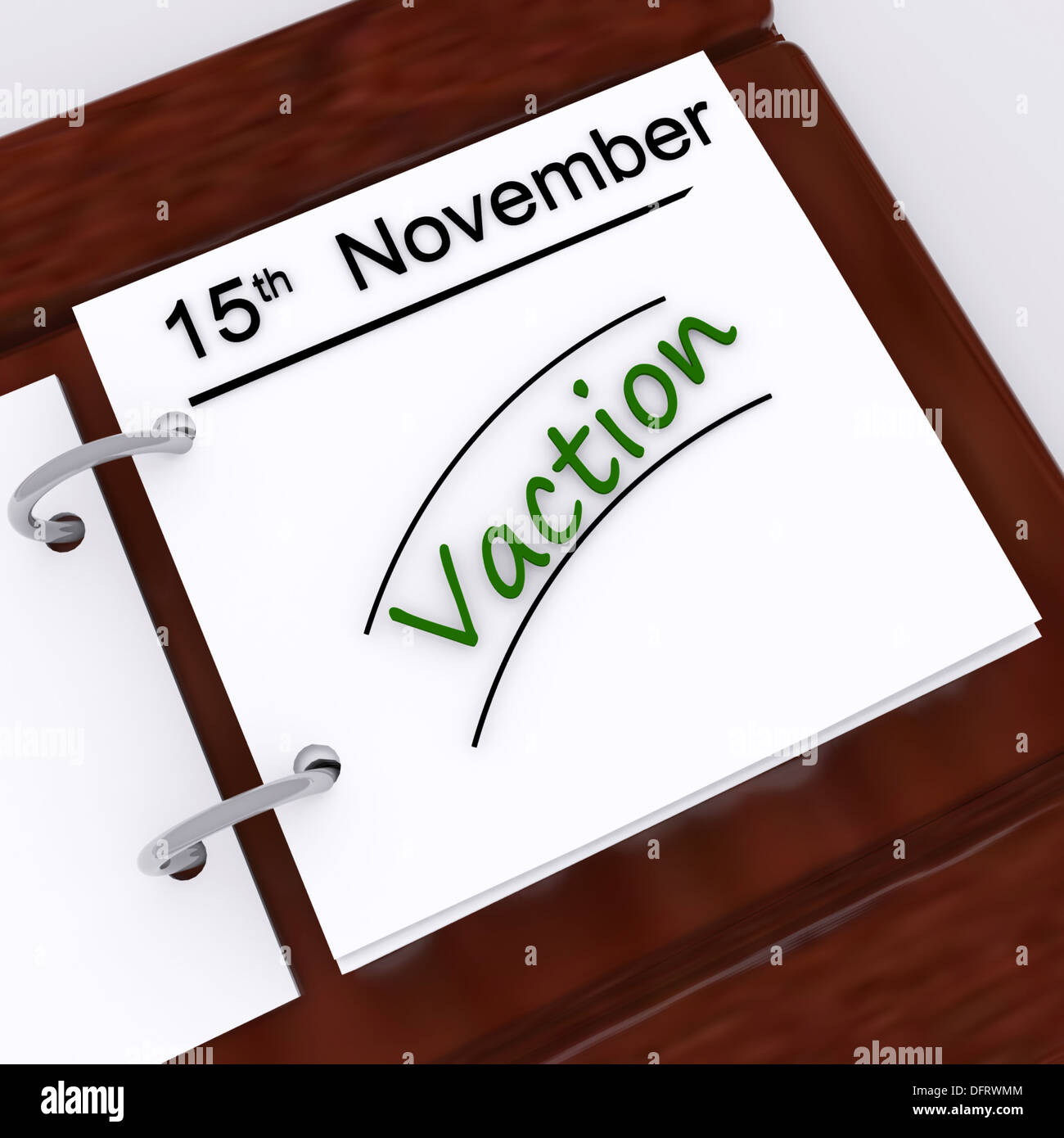 Vacation Planner Showing Holiday Booked Or Leave Planned Stock Photo ...