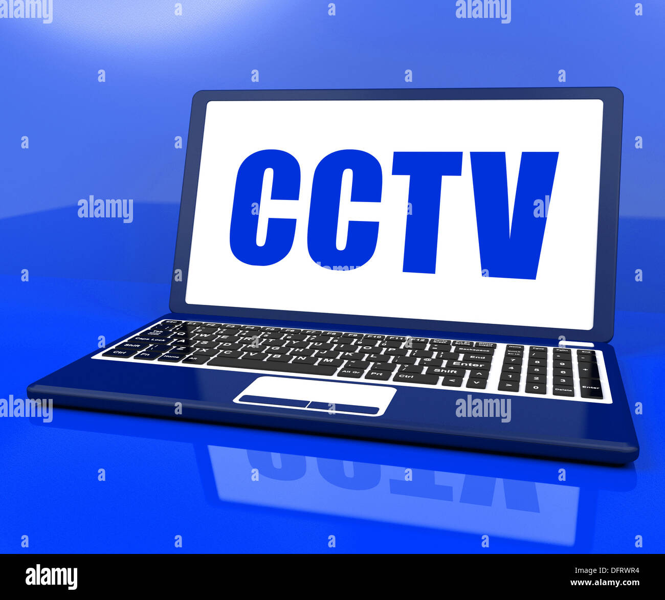 CCTV Laptop Showing Security Protection Or Monitoring Online Stock Photo - Alamy