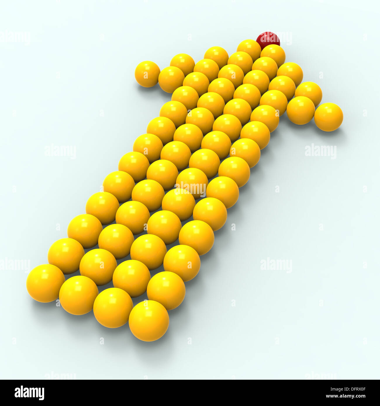 Leading Metallic Balls In Arrow Shows Leadership And Vision Stock Photo ...