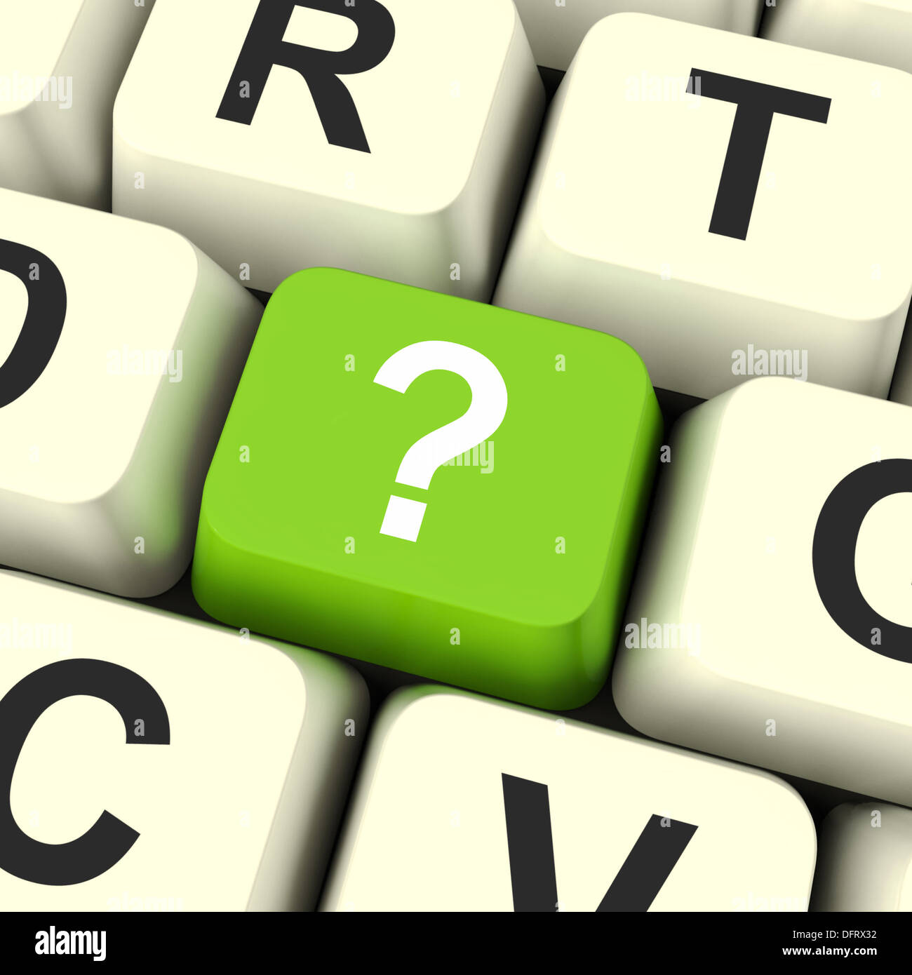 Question Mark Key On Keyboard Showing Help Confused And Doubt Stock ...